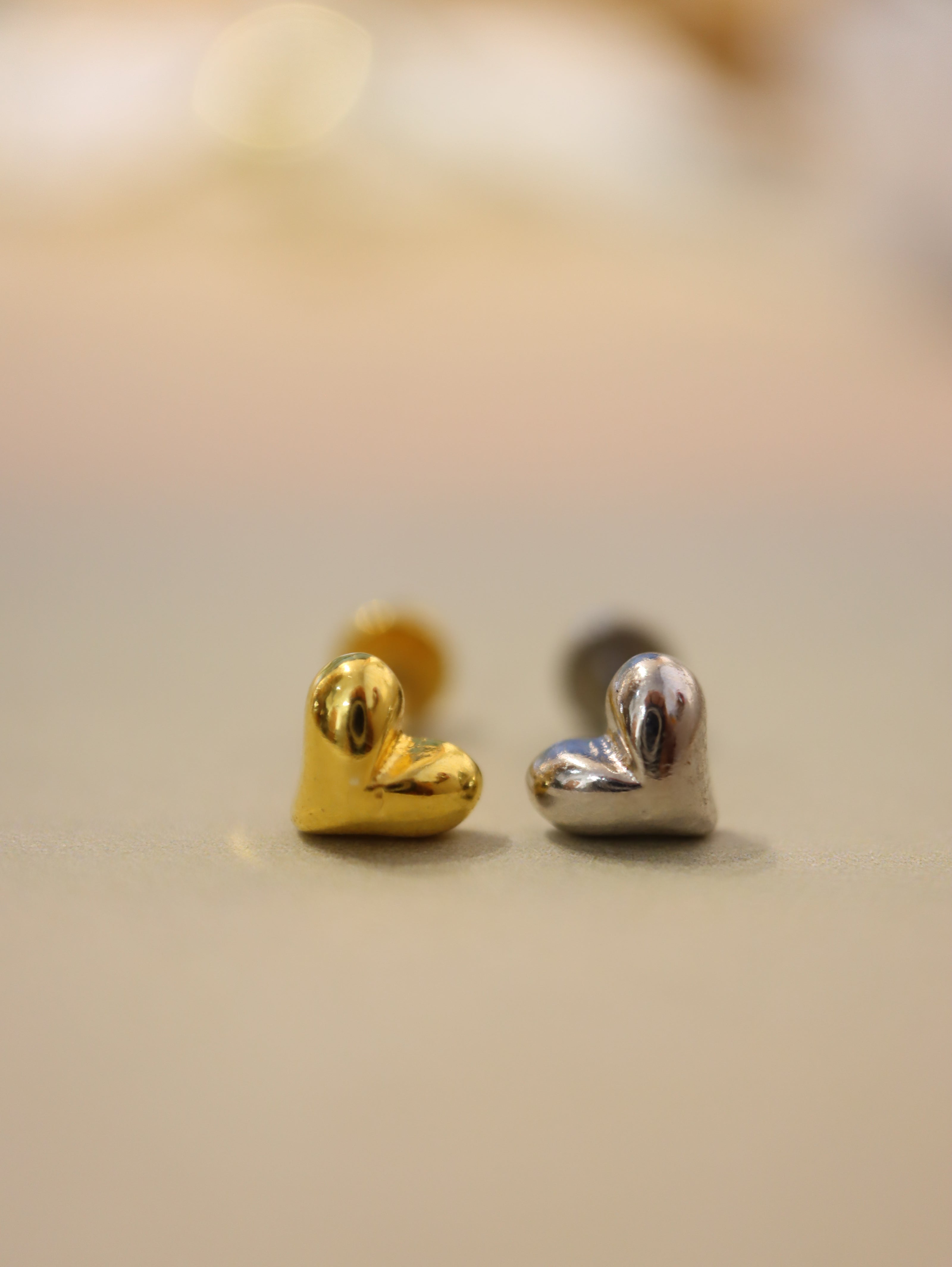 Heart flat back surgical steel piercing – openroomjewelry